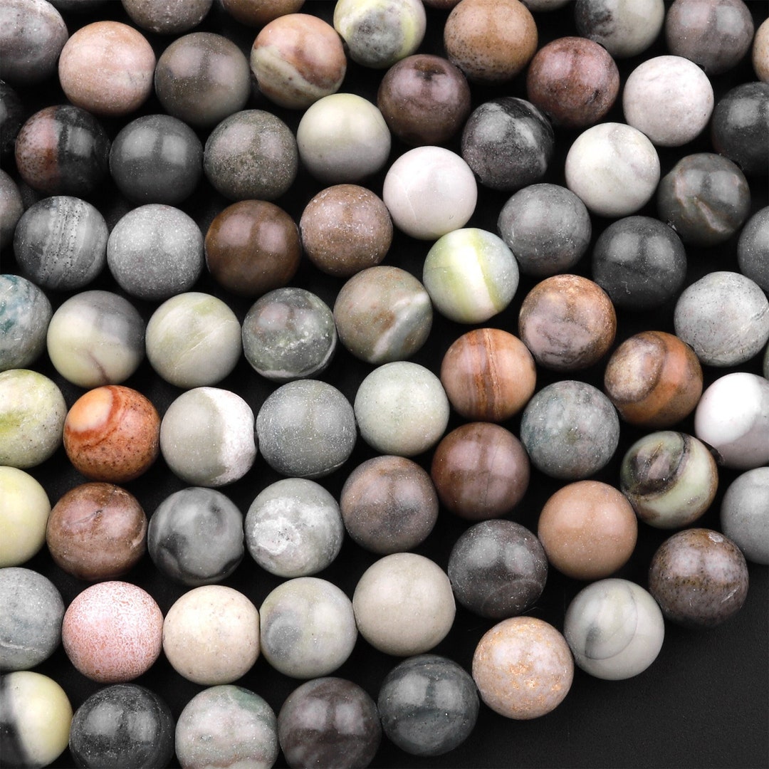 Natural Thunder Jasper 6mm 8mm 10mm Round Beads 15.5" Strand - Etsy