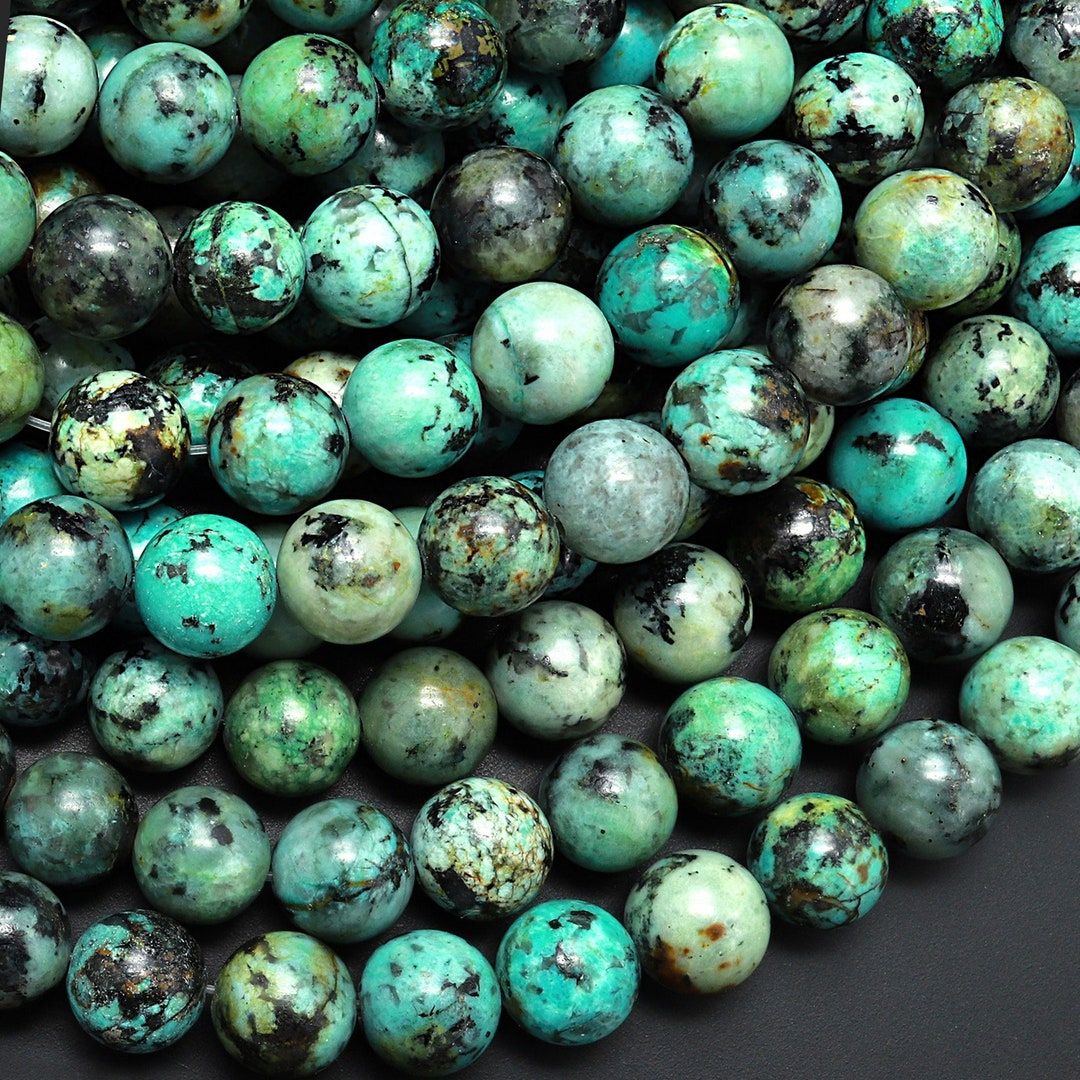 AAA Natural African Turquoise 4mm 6mm 8mm 10mm Round Beads High Quality ...