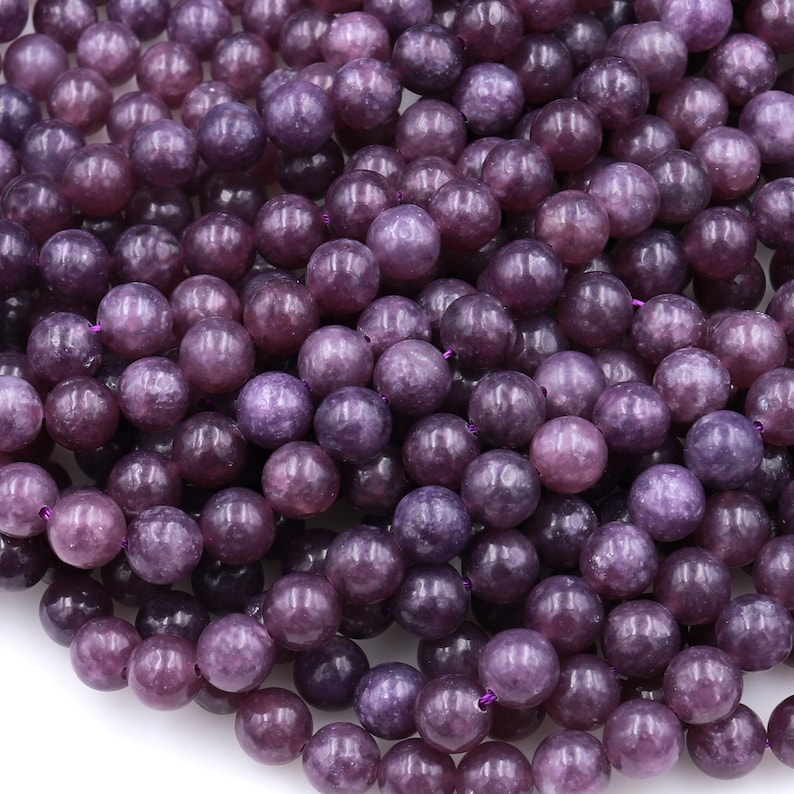 Lepidolite 4mm 6mm 8mm 10mm Round Beads Natural Plum Purple - Etsy