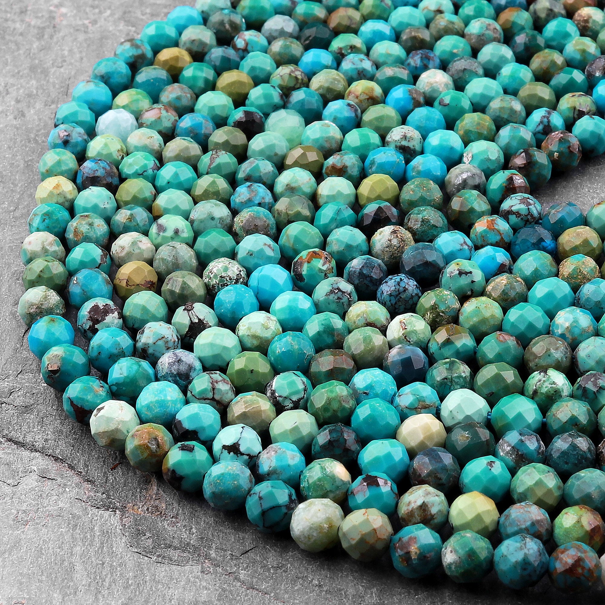 Natural Dragon Skin Turquoise 2mm 3mm 4mm 5mm Faceted Round - Etsy