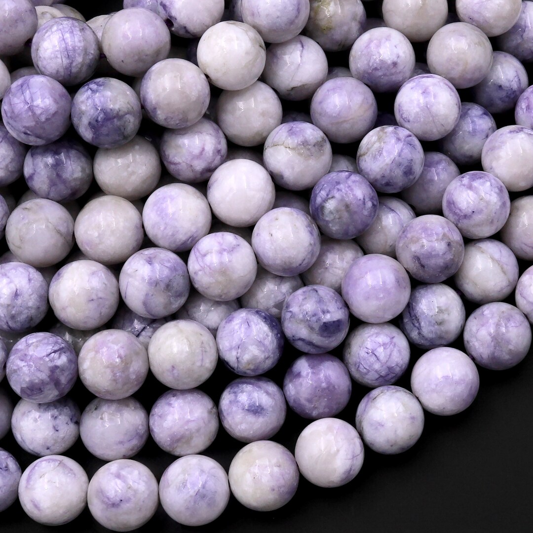 Natural Purple Tiffany Jasper Smooth Round Beads 4mm 6mm 8mm 10mm ...