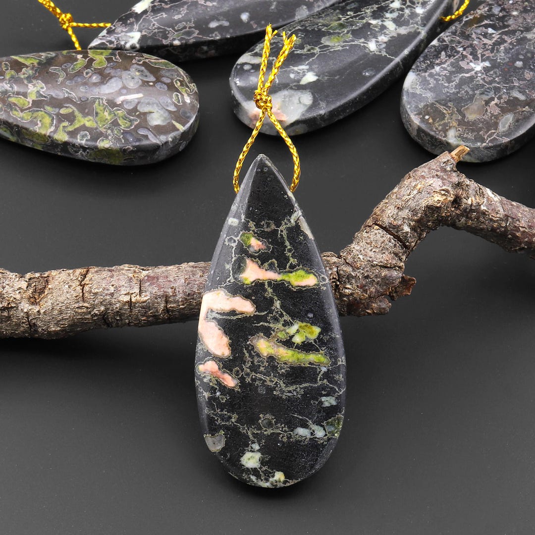 Natural Cherry Blossom Jasper Aka Flower Jasper Side Drilled Teardrop ...