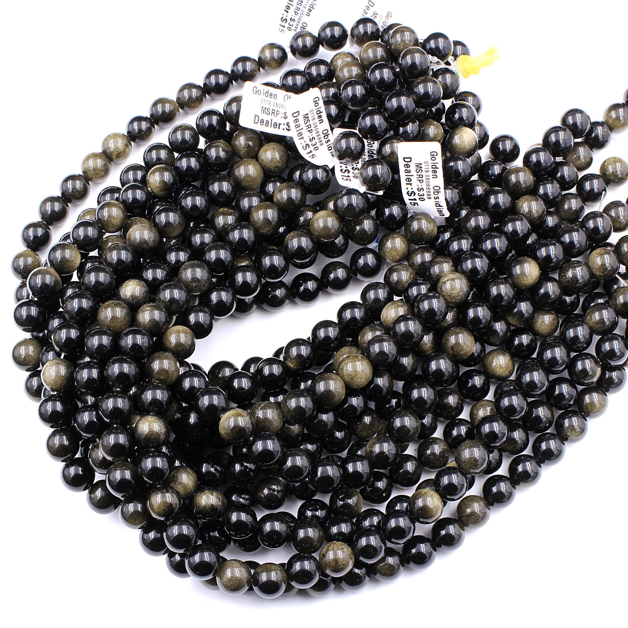 Natural Golden Obsidian Beads 4mm 6mm 8mm 10mm AAA High | Etsy