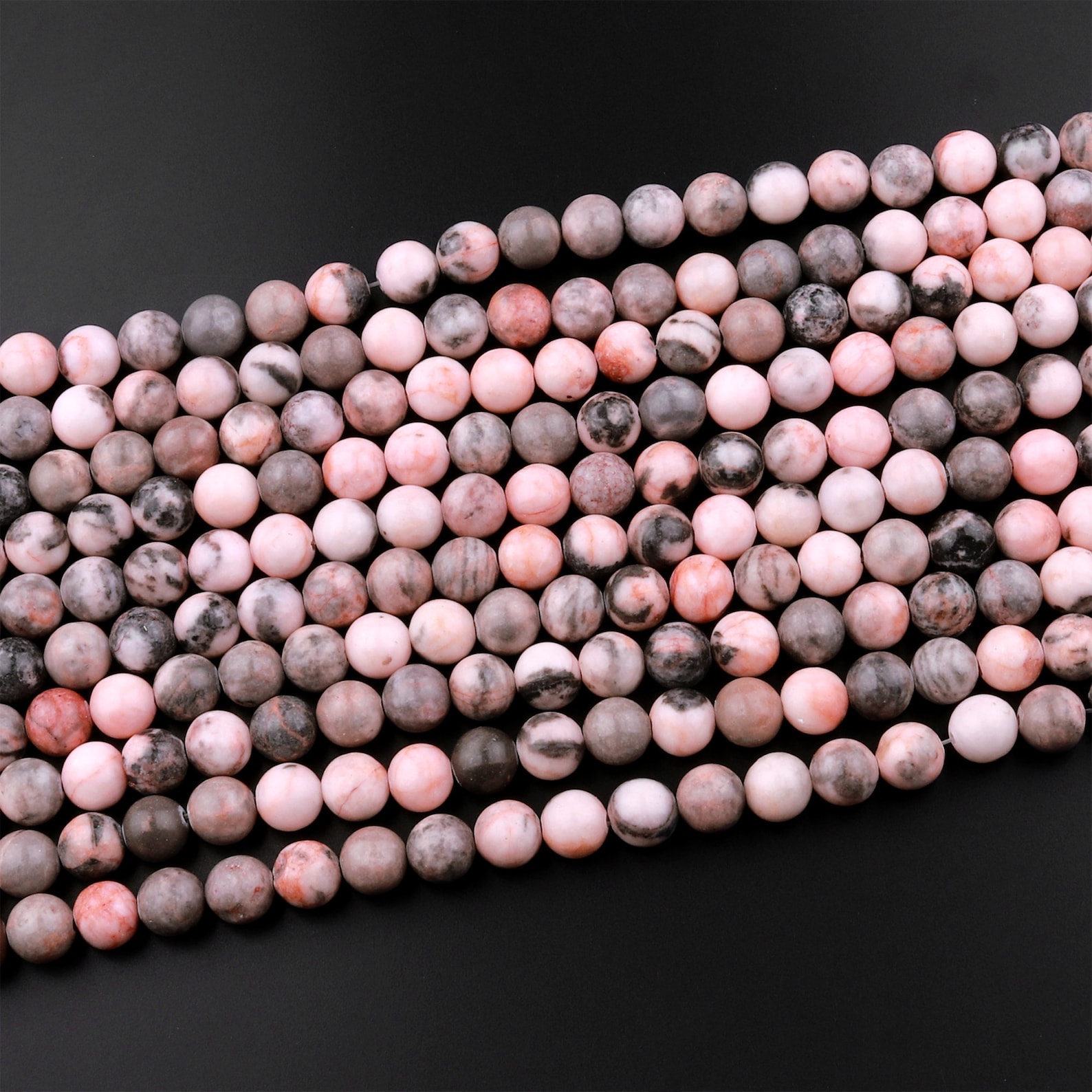 Natural Pink Zebra Jasper 4mm 6mm 8mm 10mm Round Beads 15.5" Strand - Etsy