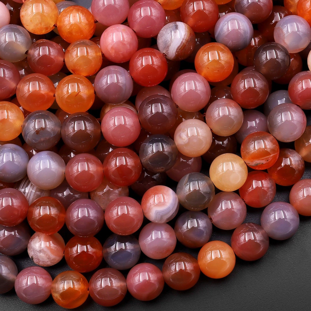 Rare Natural Swazi African Red Agate Round Beads 6mm 8mm 10mm 12mm From ...