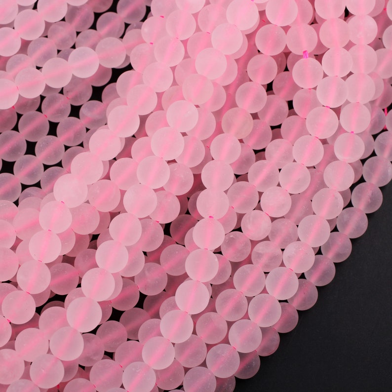 Matte Natural Pink Rose Quartz 4mm 6mm 8mm 10mm Round Beads - Etsy