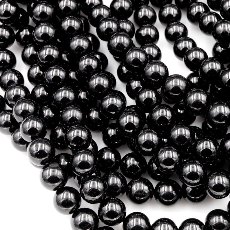 A Genuine Natural Black Tourmaline Beads 4mm 6mm 8mm 10mm - Etsy