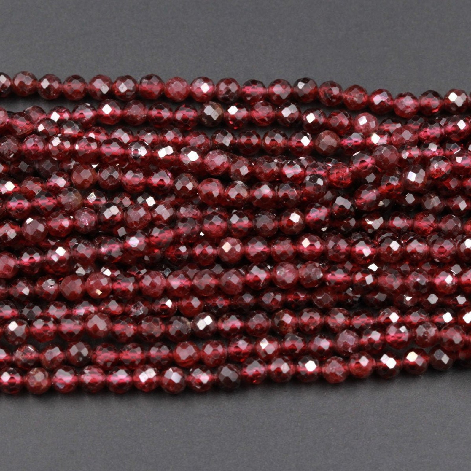 AAA Natural Red Garnet Gemstone Beads Micro Faceted 2mm 3mm - Etsy
