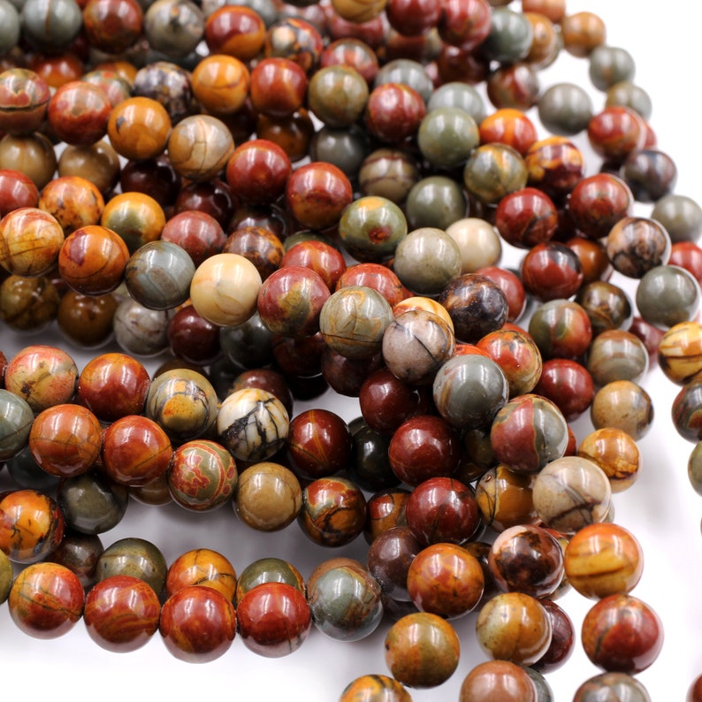 Natural Red Creek Jasper 4mm 6mm 8mm 10mm Round Beads Aka - Etsy