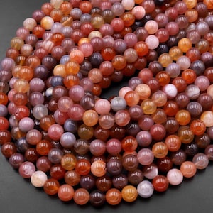Rare Natural Swazi African Red Agate Round Beads 6mm 8mm 10mm 12mm From ...