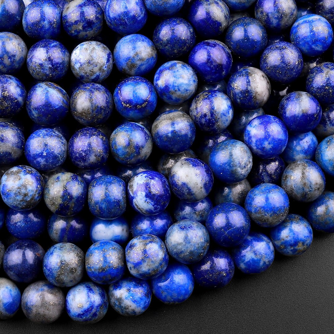 Natural Blue Lapis 4mm 6mm 8mm 10mm 12mm Round Beads 15.5" Strand - Etsy