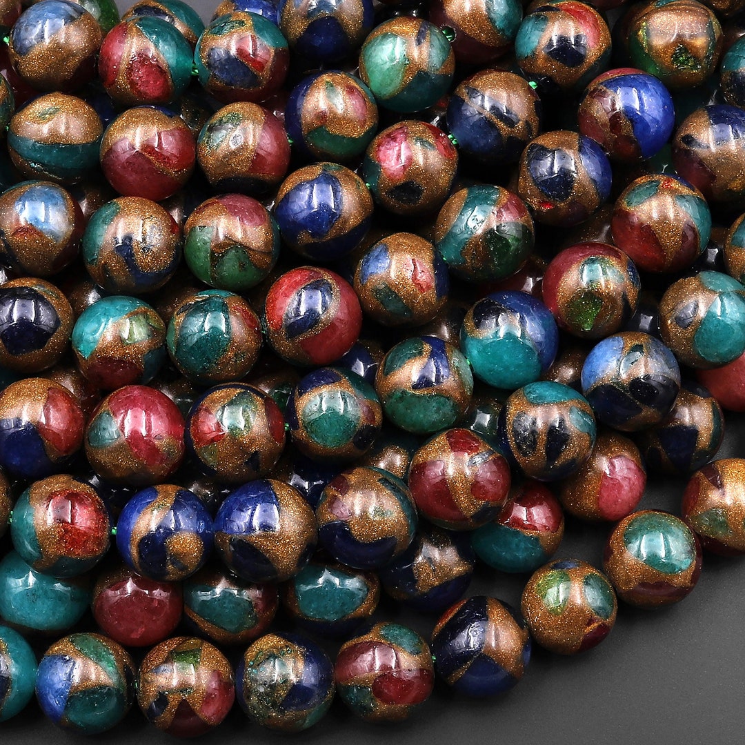 Mosaic Impression Jasper Smooth Round Beads 4mm 6mm 8mm 10mm Aka Mosaic ...