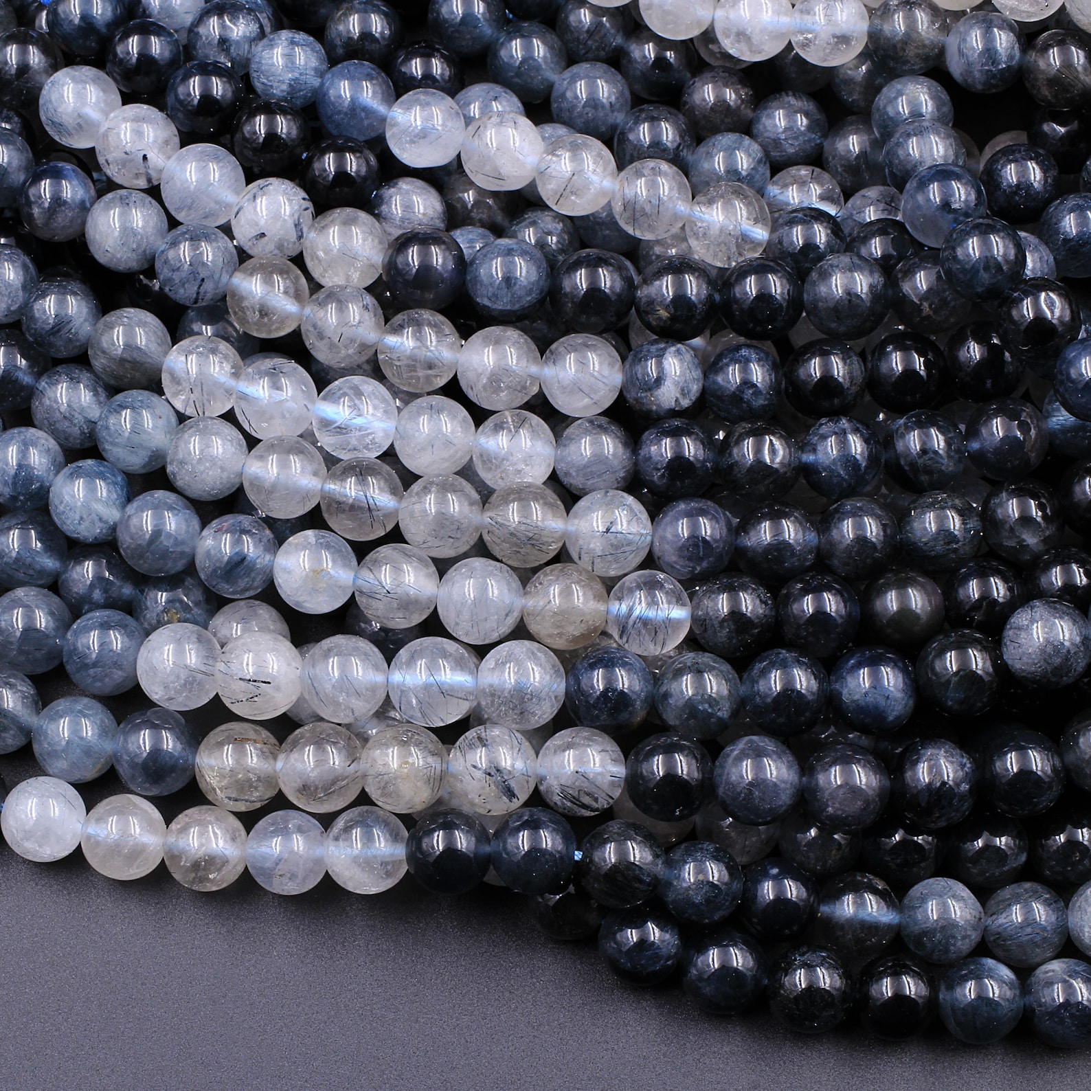 Rare Blue Rutilated Quartz 6mm 8mm 10mm Round Beads From - Etsy
