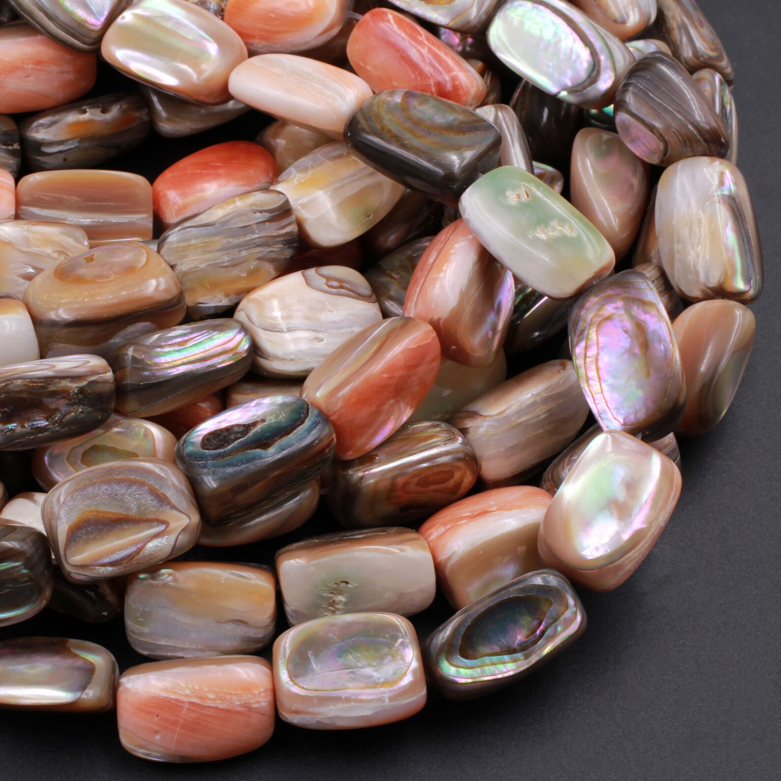 Rare Natural Orange Abalone Shell Beads Rectangle Tube Nugget - Etsy
