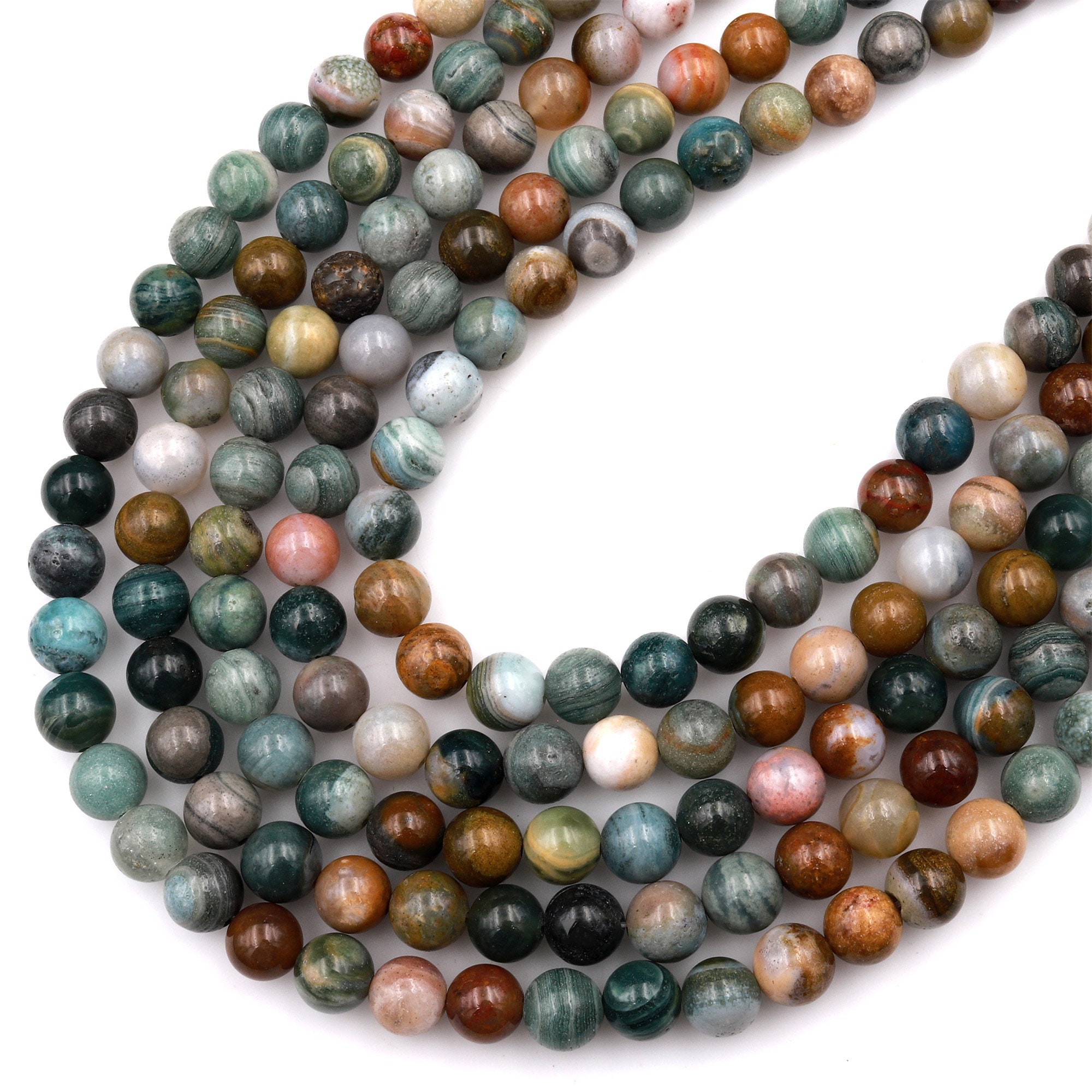 Natural Ocean Wave Jasper Round Beads 4mm 6mm 8mm 10mm 12mm | Etsy