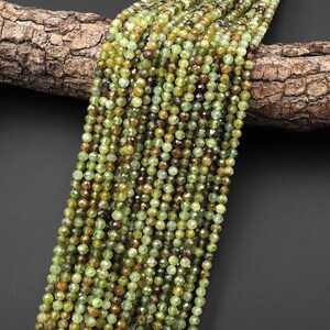 Faceted Natural Green Garnet 4mm Round Beads Gemstone 15.5" Strand - Etsy