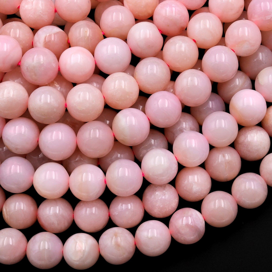 AA Natural Peruvian Soft Pink Opal 6mm 8mm 10mm 12mm 14mm Smooth Round ...