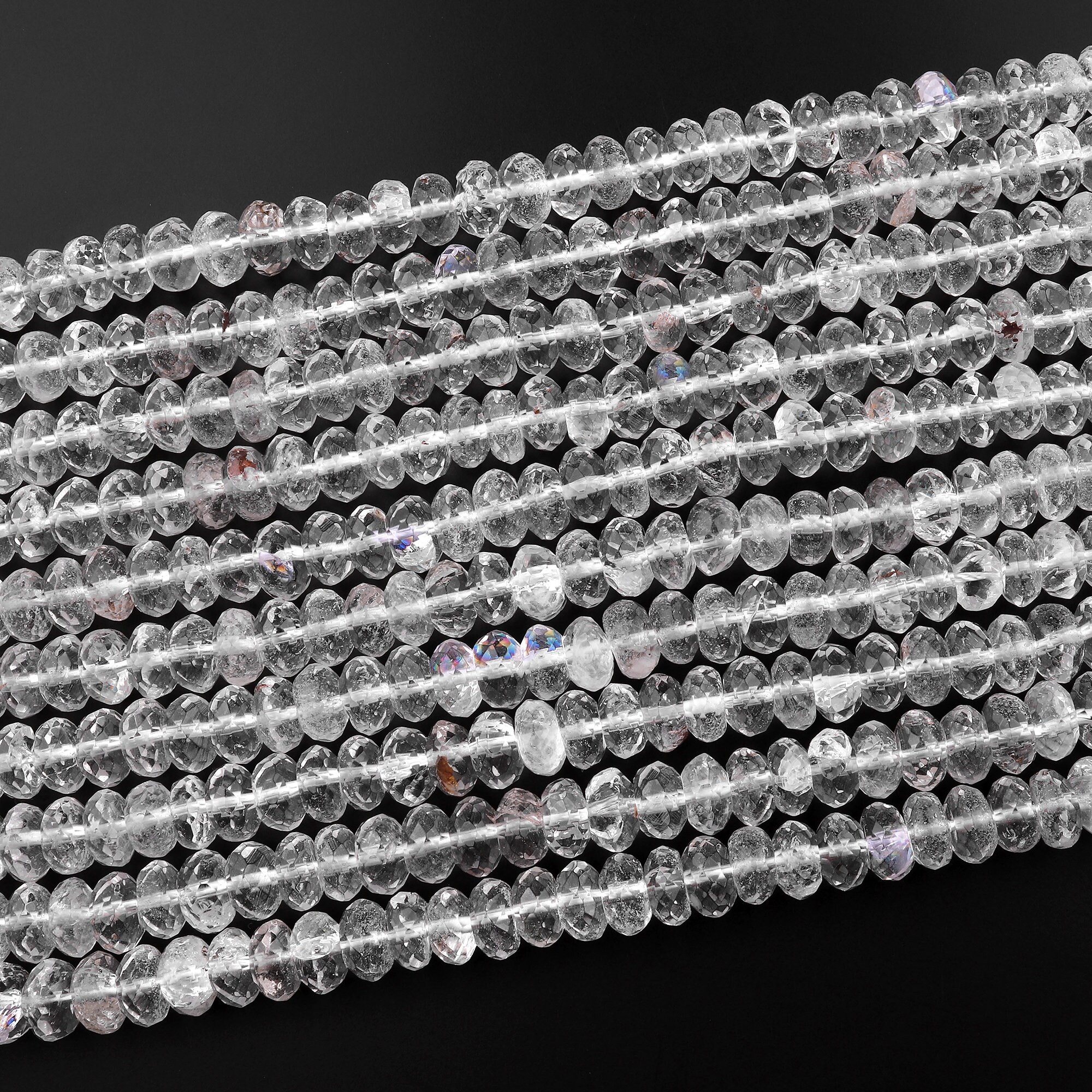 Rare Natural Rainbow Rock Crystal Quartz Beads Faceted 7mm 8mm - Etsy