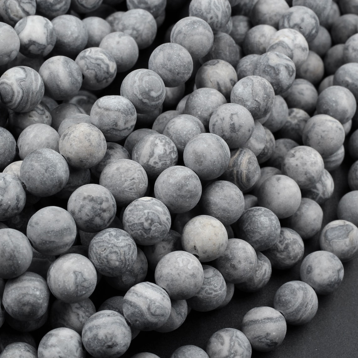 Matte Gray Map Stone Jasper Aka Gray Crazy Lace Jasper 4mm 6mm | Etsy