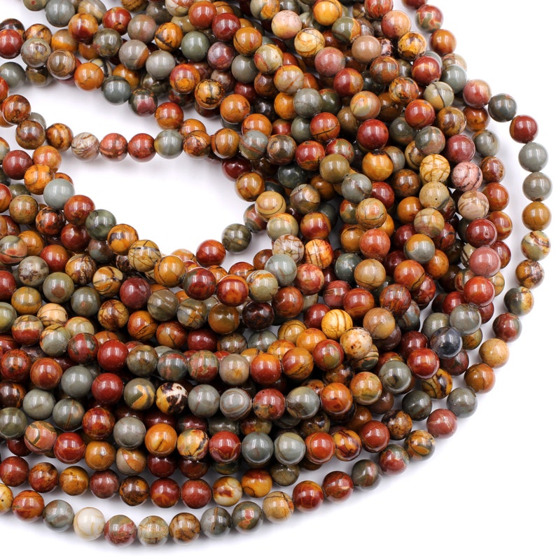 Natural Red Creek Jasper 4mm 6mm 8mm 10mm Round Beads Aka - Etsy