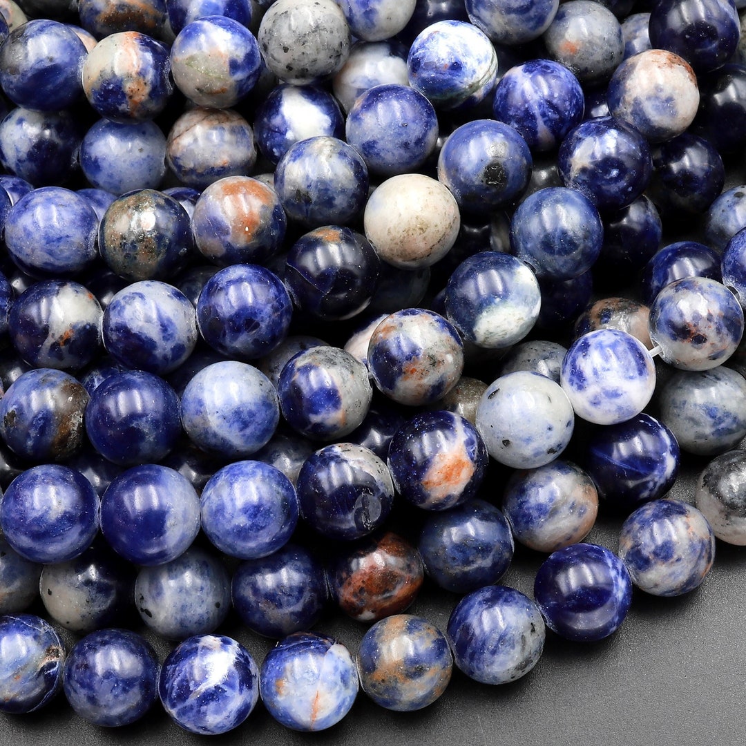 Natural Blue Orange Sodalite 6mm 8mm Round Beads 15.5" Strand - Etsy