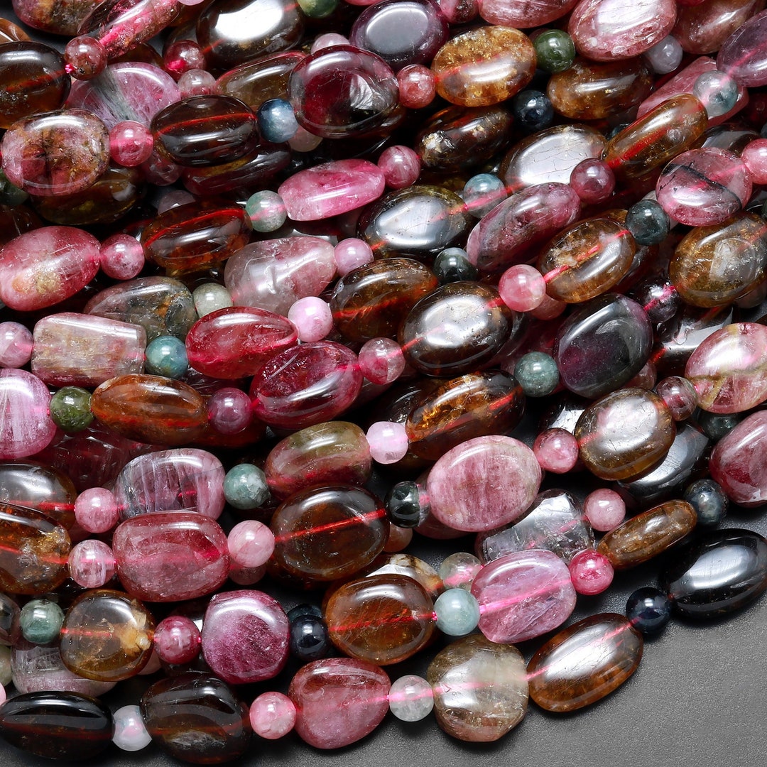 Natural Pink Cognac Dravite Tourmaline Freeform Oval Pebble Nugget ...