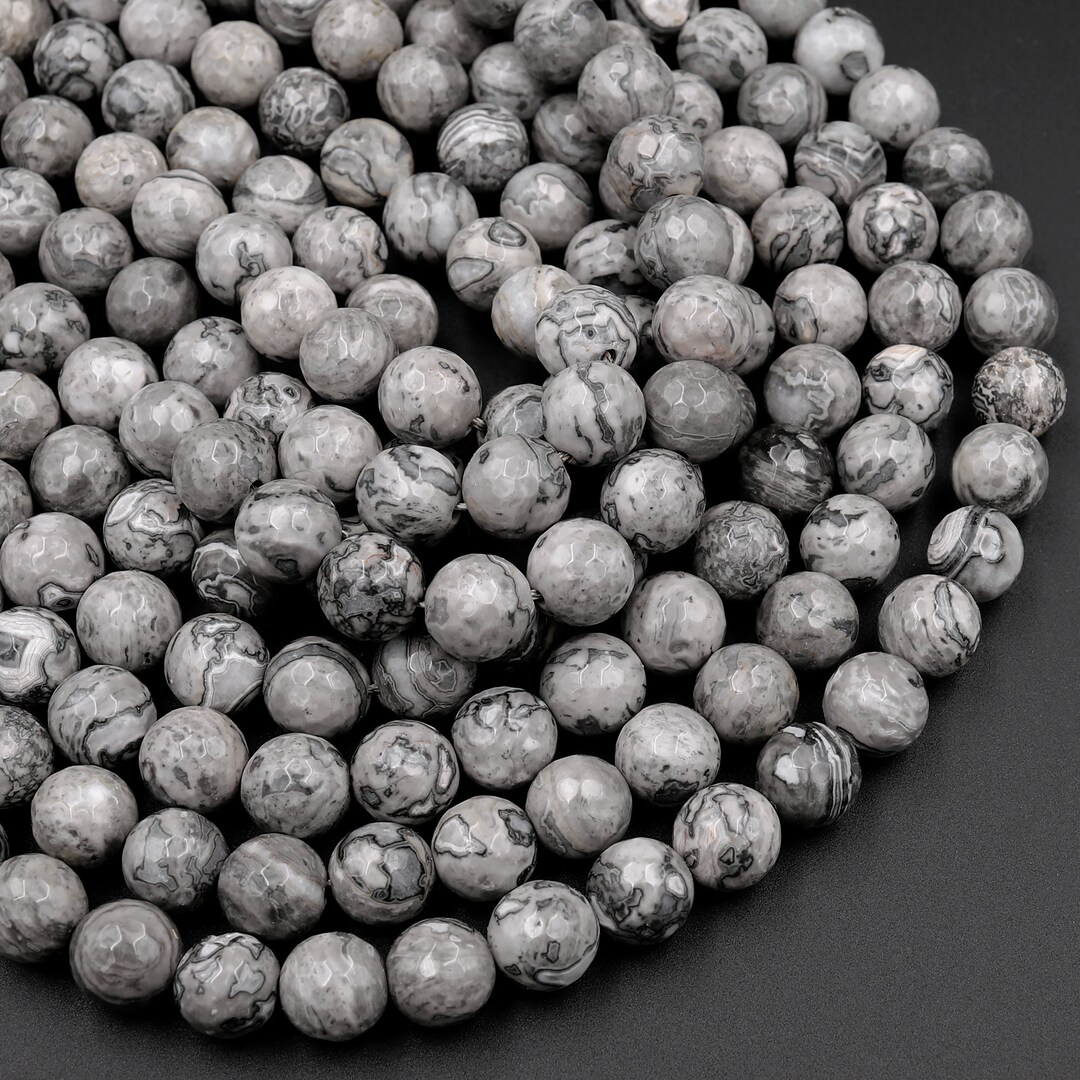 Faceted Natural Gray Crazy Lace Jasper Aka Map Stone Jasper Picture ...