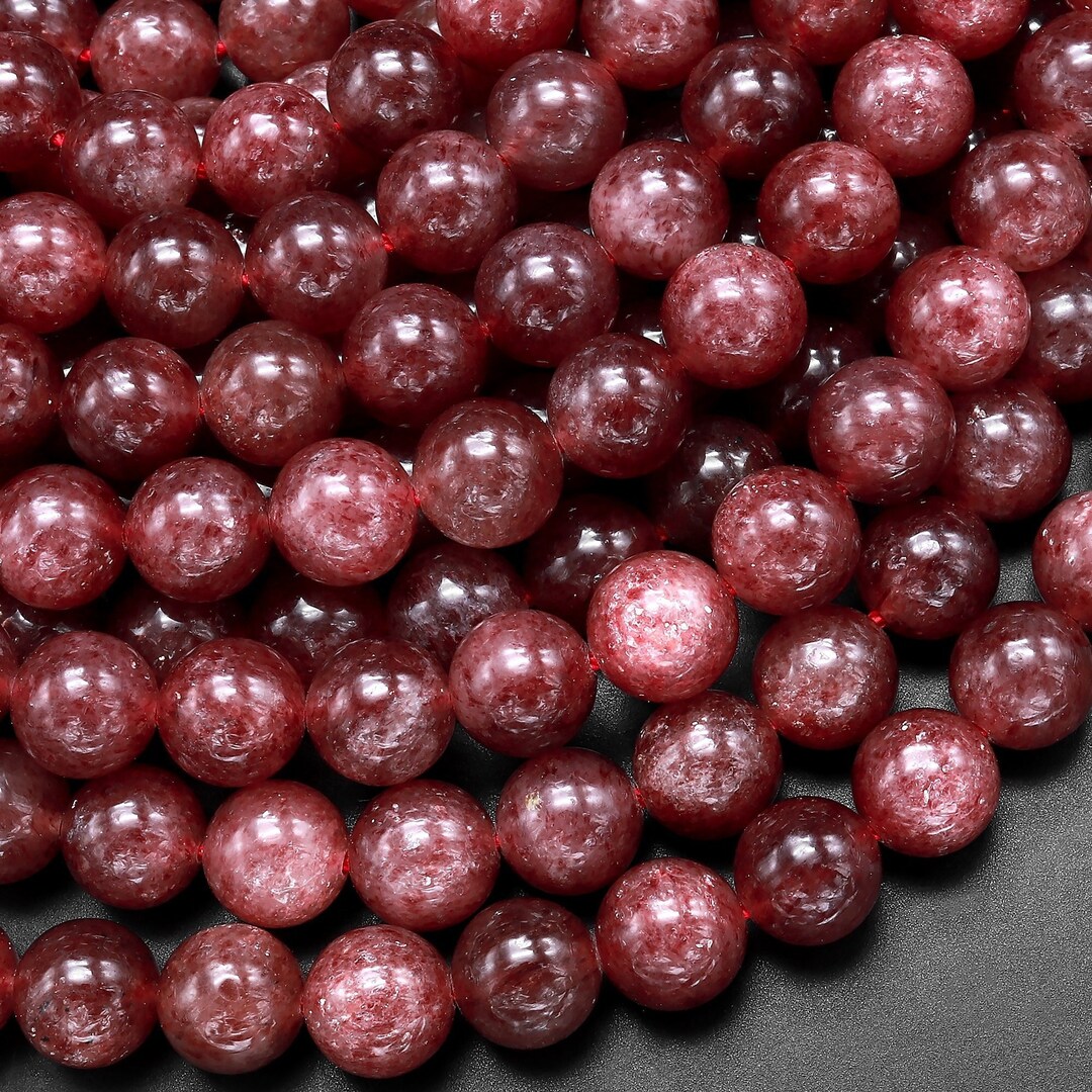 AAA Natural Red Starlight Strawberry Quartz 4mm 6mm 8mm 10mm Round ...
