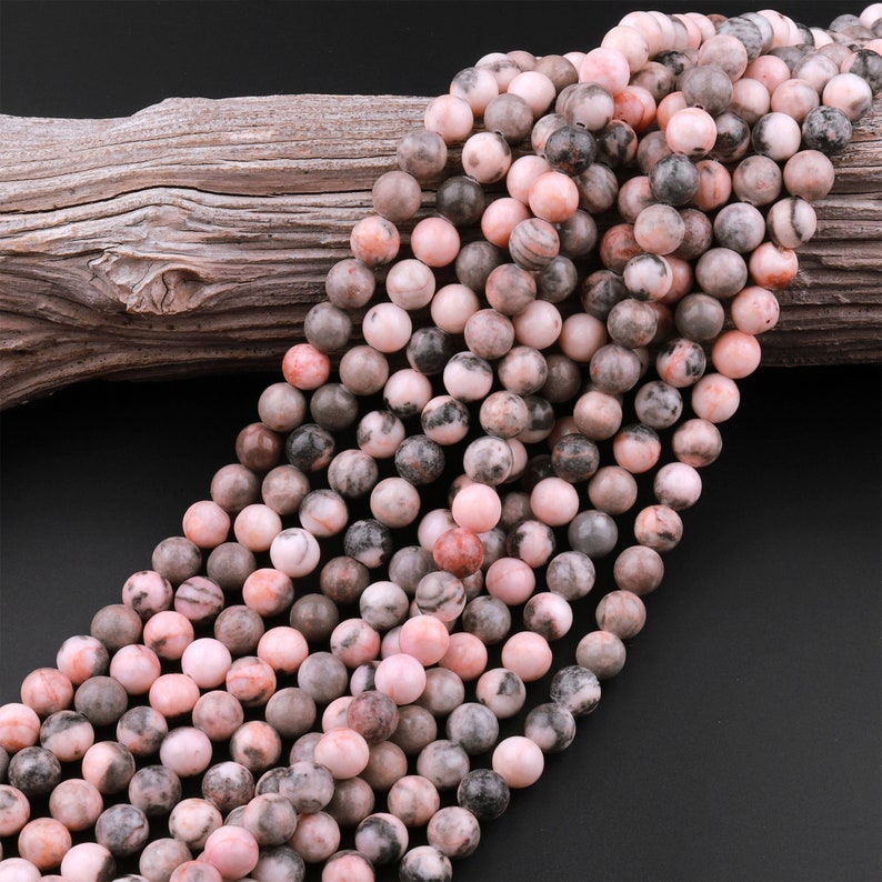 Natural Pink Zebra Jasper 4mm 6mm 8mm 10mm Round Beads 15.5" Strand - Etsy