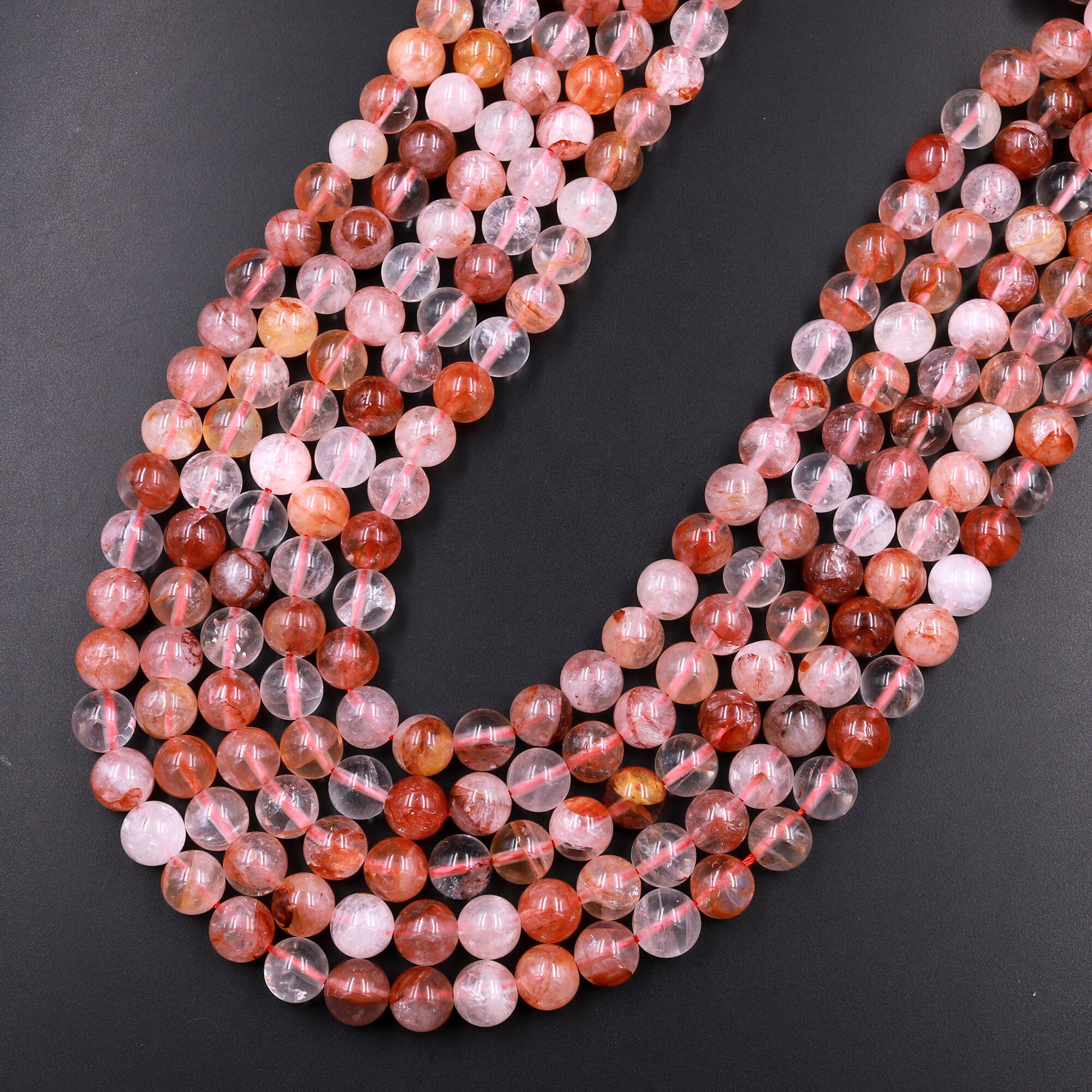 Natural Red Hematoid Lepidocrocite Quartz 4mm 6mm 8mm 10mm - Etsy