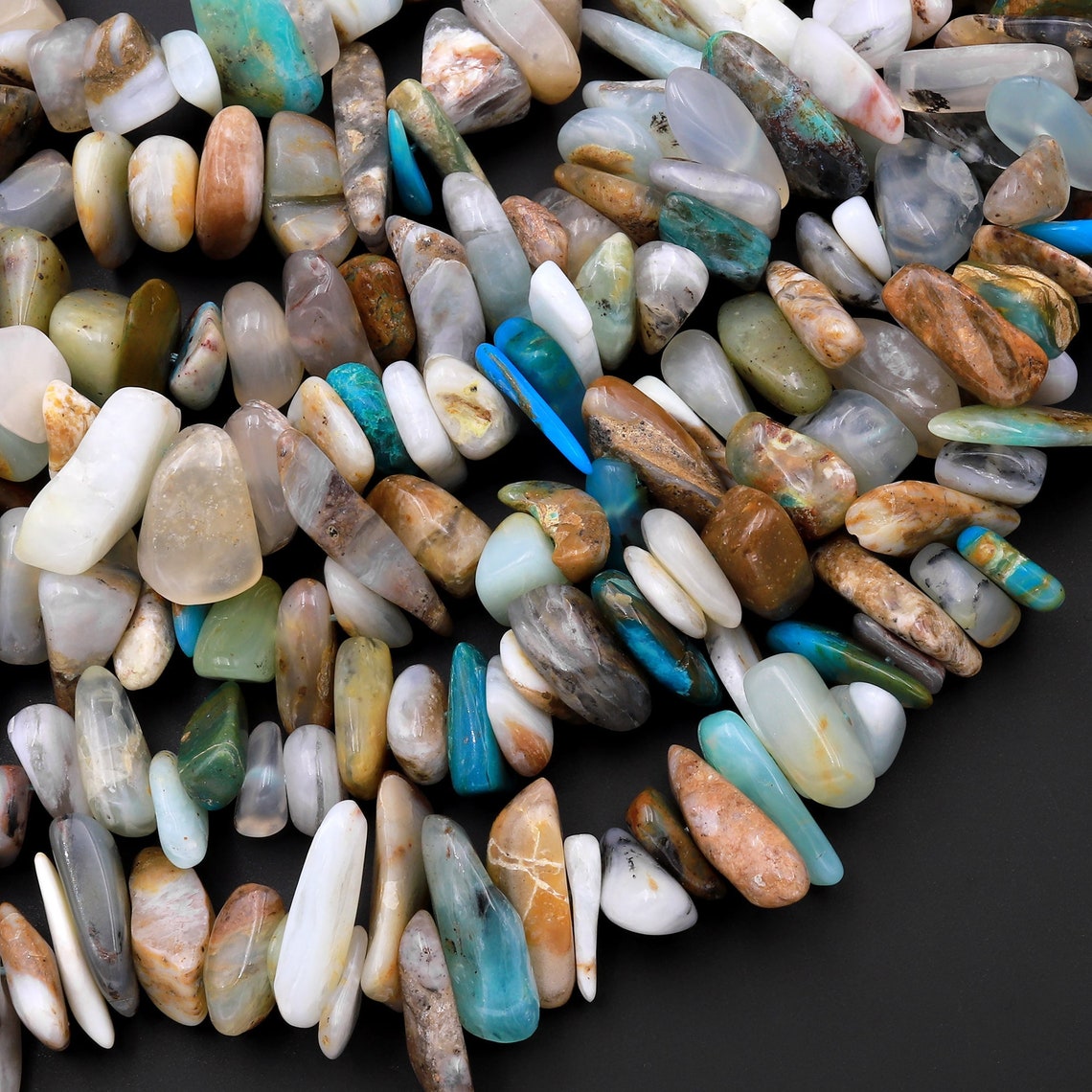 Natural Peruvian Blue Opal Freeform Chip Pebble Nugget Beads - Etsy
