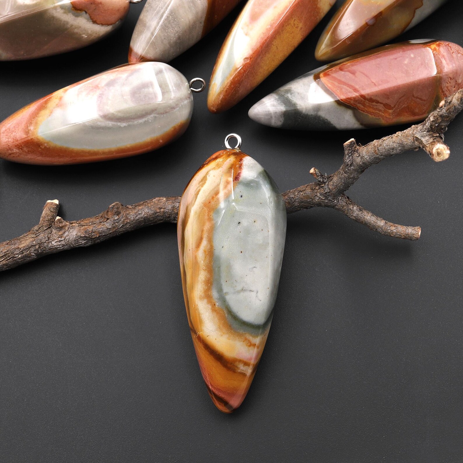 Natural Polychrome Jasper Aka Landscape Ocean Jasper Pendant Crystal ...