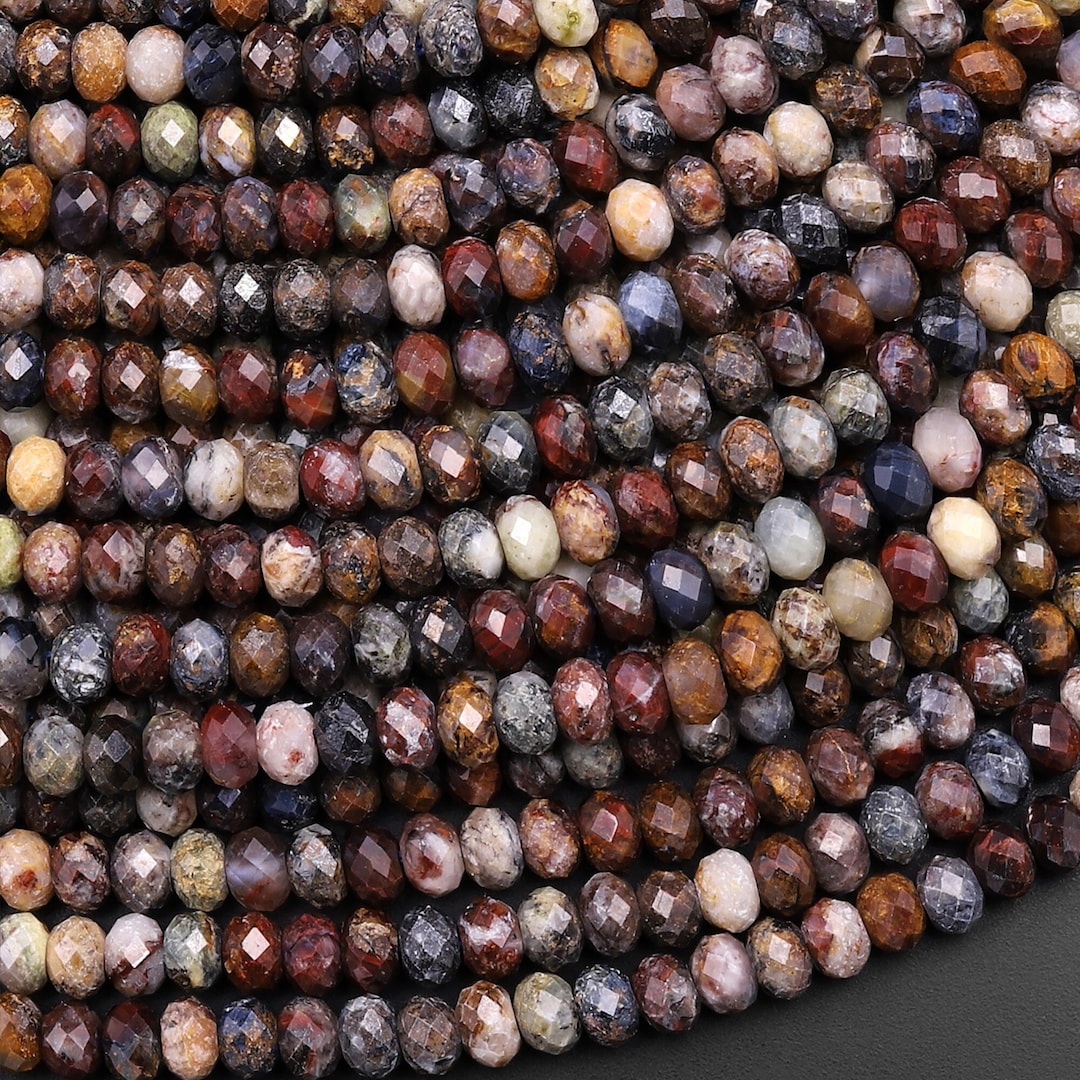 Faceted Natural African Pietersite 4mm Rondelle Beads 15.5