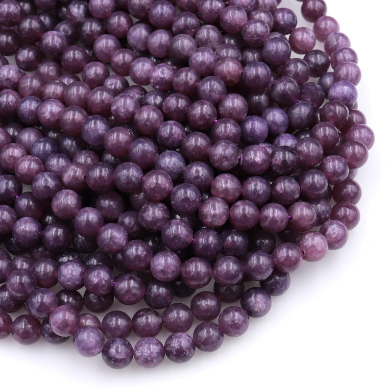 Lepidolite 4mm 6mm 8mm 10mm Round Beads Natural Plum Purple - Etsy