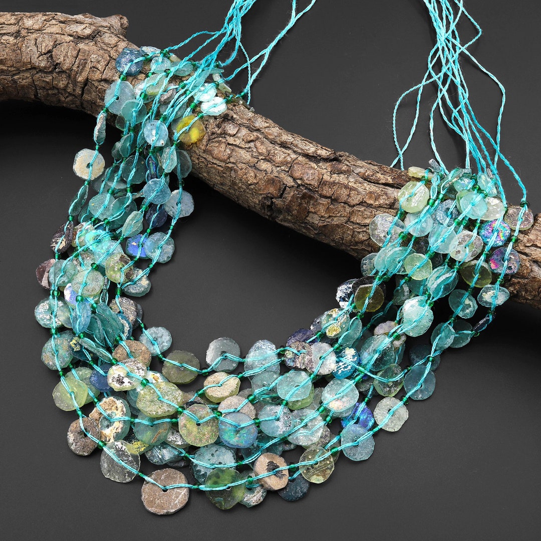 Genuine Ancient Roman Glass Coin Beads Antique Vintage 15" Strand - Etsy