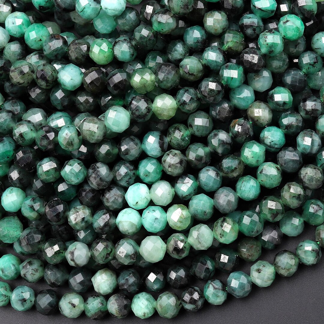 Real Genuine Natural Dark Green Emerald Faceted 5mm Round Gemstone ...