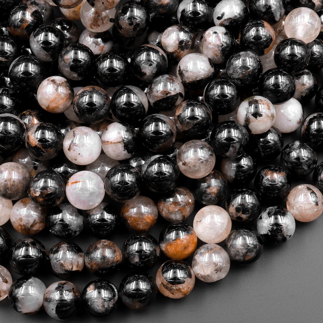 Genuine Natural Black Tourmaline Beads 4mm 6mm 8mm 10mm 12mm Round ...