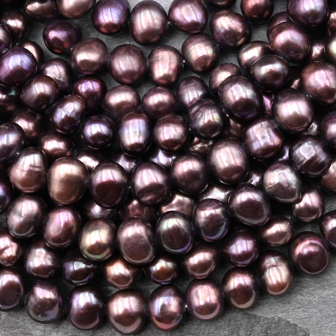 Genuine Chocolate Brown Freshwater Pearl 10mm Center Drilled Nugget ...