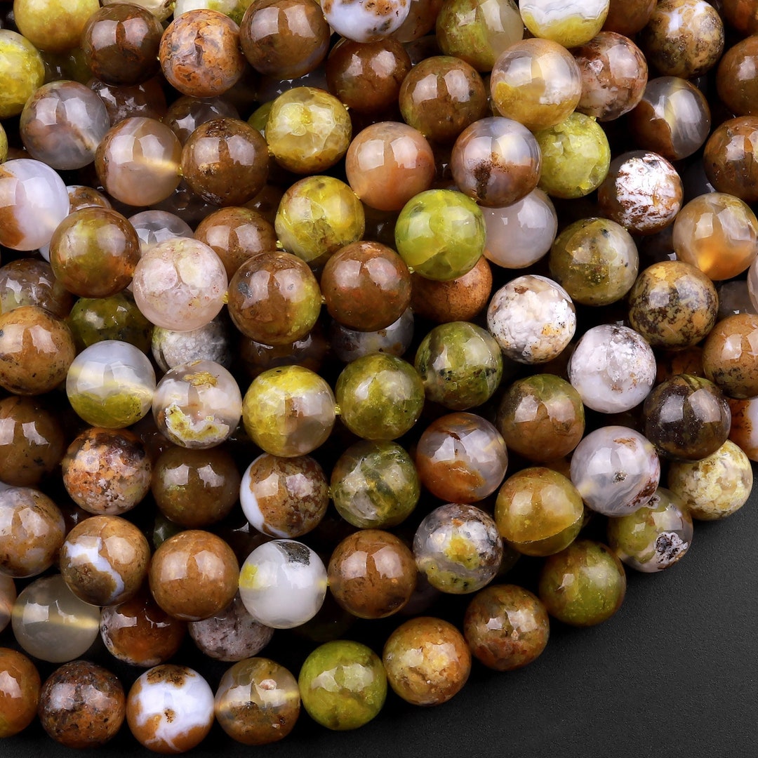 Natural Australian Green Phantom Opal 4mm 6mm 7mm 8mm 10mm 12mm Round ...