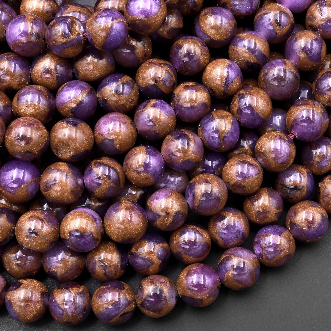 Purple Impression Jasper Smooth Round Beads 4mm 6mm 8mm 10mm Aka Copper ...