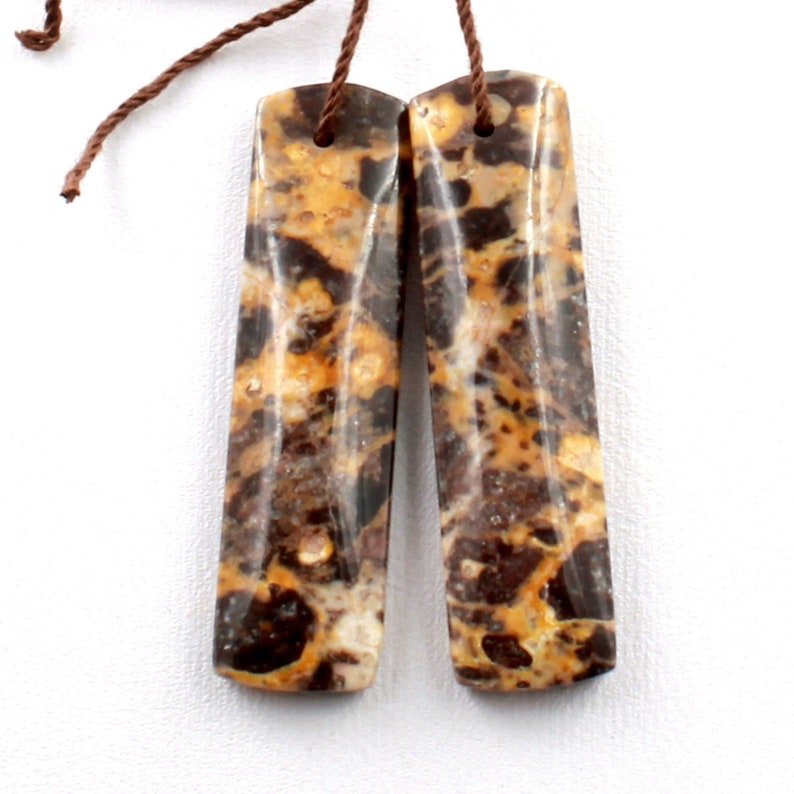 Drilled Natural Yellowstone Jasper Earring Pair Gemstone Drilled ...