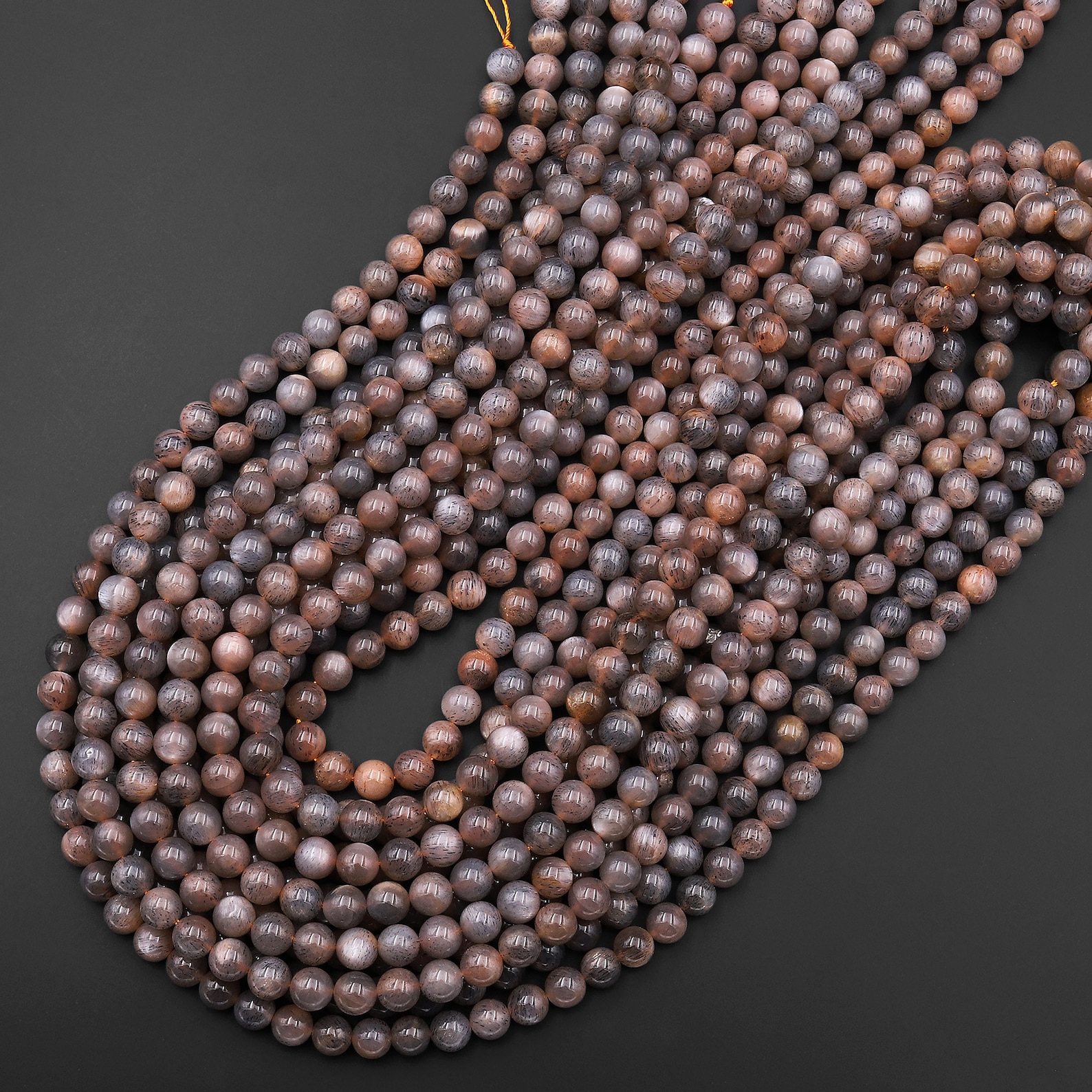 Rare Natural Black Peach Gray Chocolate Moonstone 6mm 8mm 10mm Round ...
