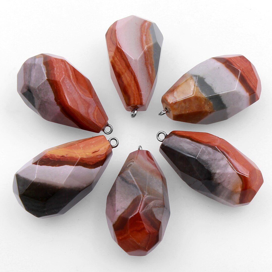 Natural Polychrome Jasper Aka Landscape Ocean Jasper Pendant Faceted ...