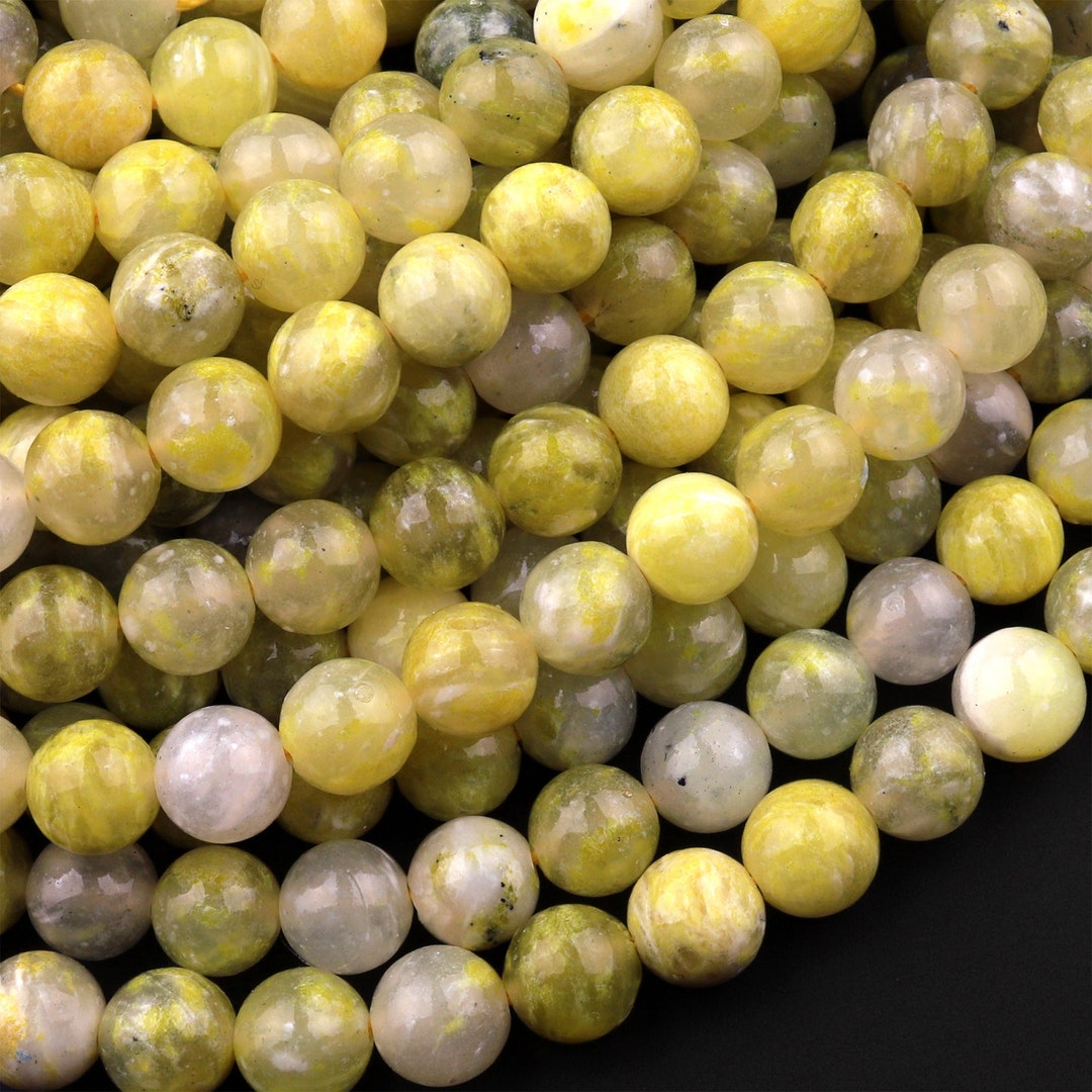 Natural Canary Yellow Jade 6mm 8mm 10mm Round Beads 15.5" Strand - Etsy