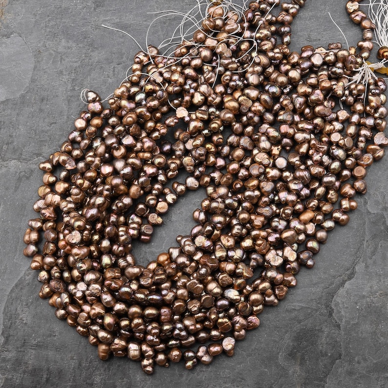 Genuine Freshwater Pearl Freeform Nugget Shape Shimmery Iridescent ...