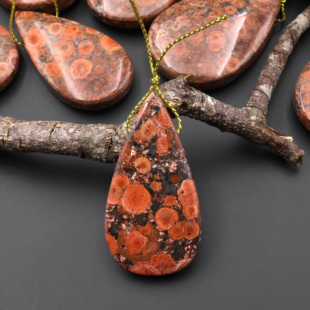 Natural Mexican Desert Rose Jasper Teardrop Pear Pendant Side Drilled ...