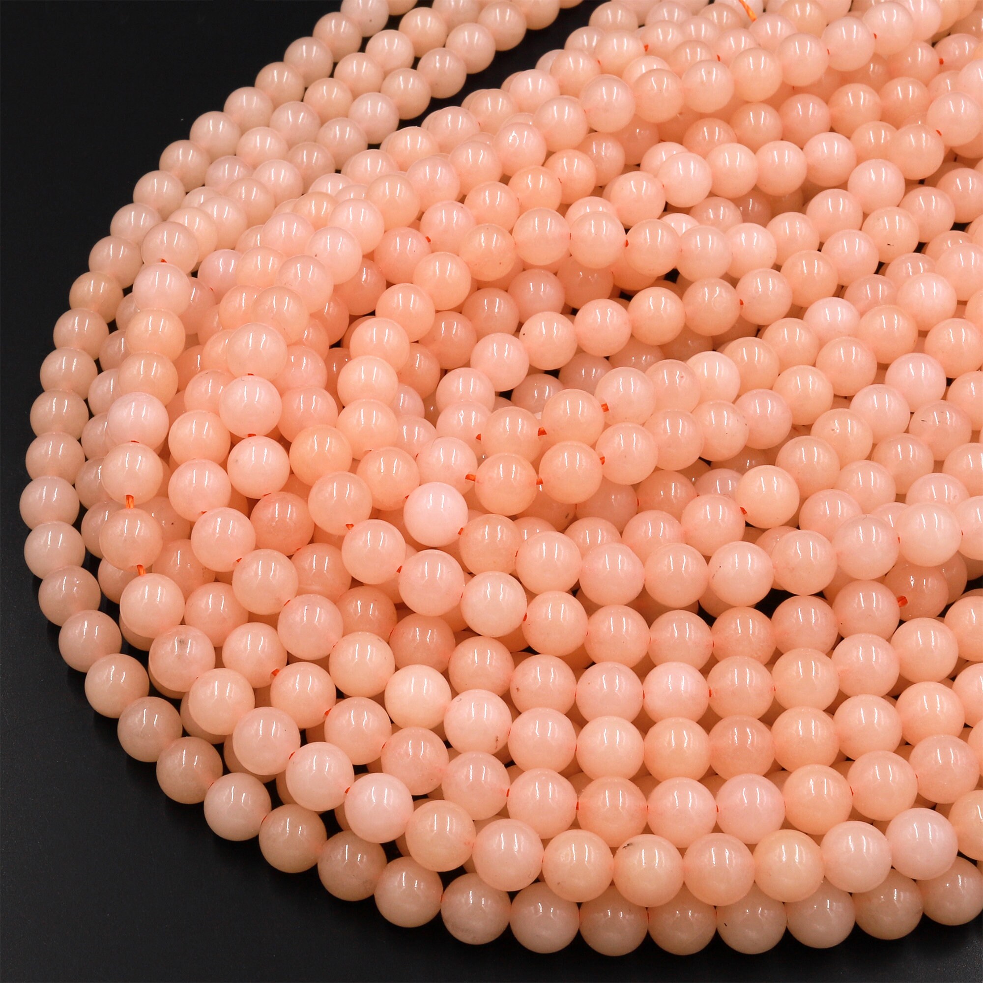Natural Peach Chalcedony Smooth Round Beads 6mm 8mm 10mm - Etsy