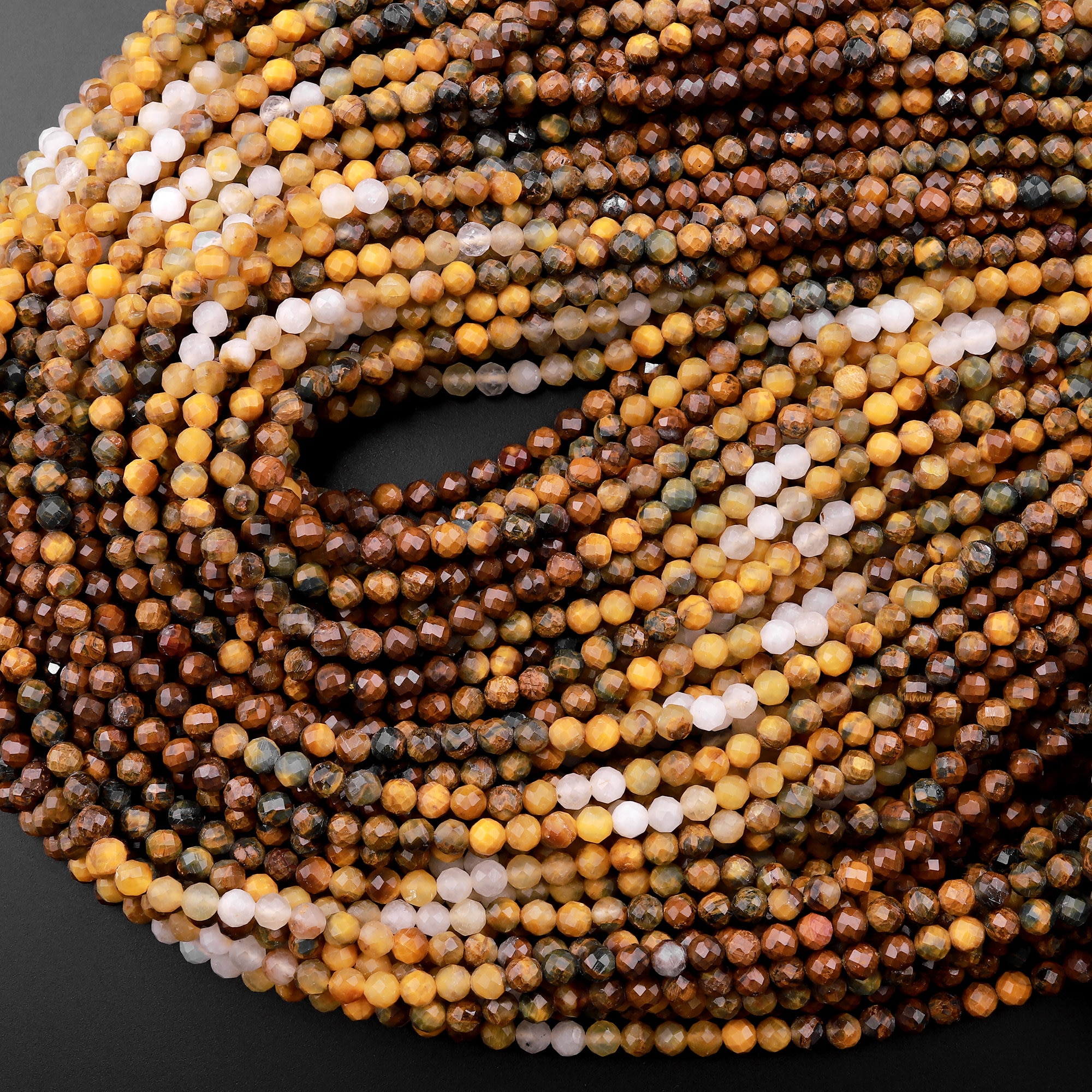 Genuine African Golden Yellow Pietersite Faceted 4mm Round - Etsy