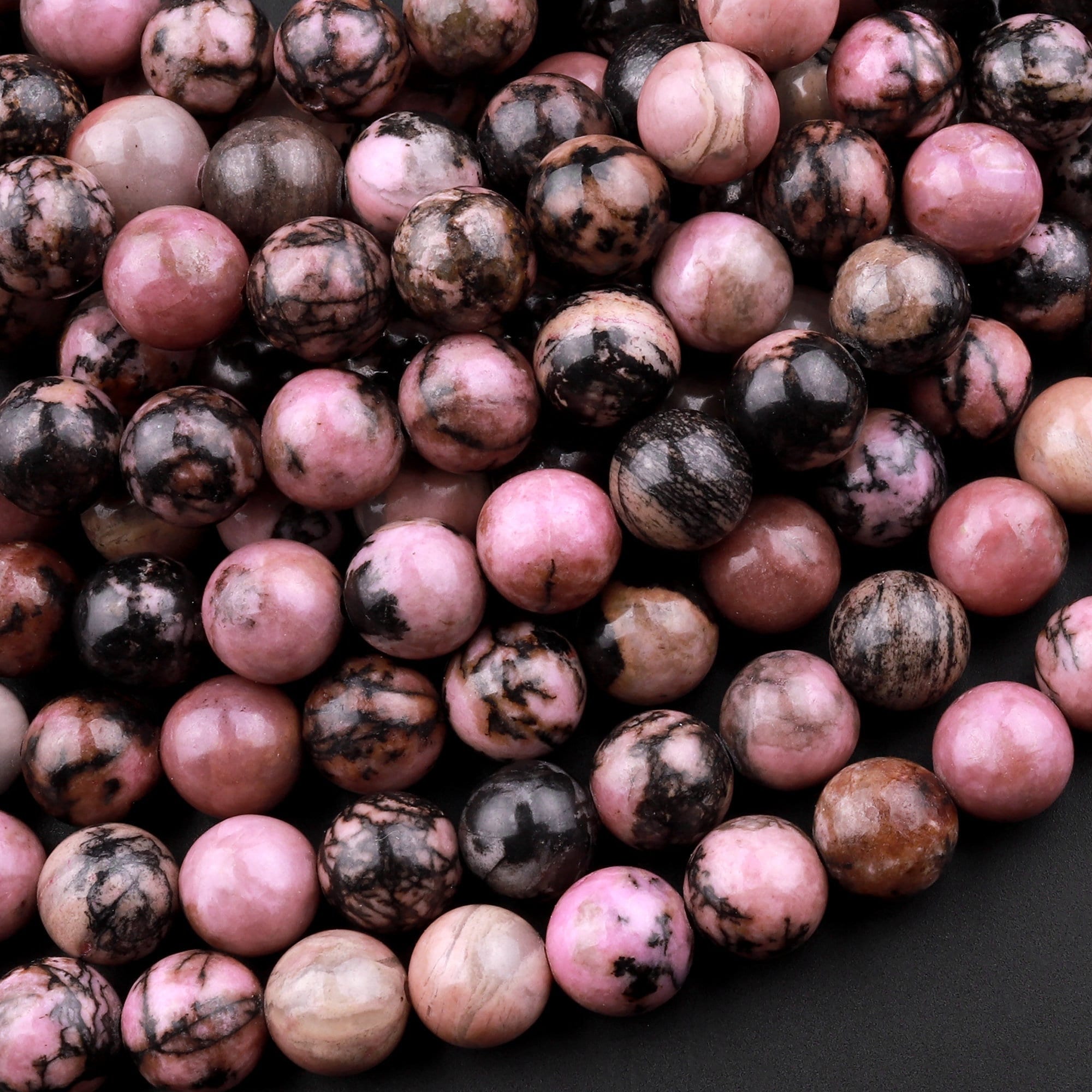 Natural Pink Rhodonite Beads 4mm 6mm 8mm 10mm Round Beads - Etsy