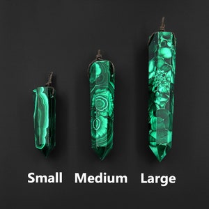 Natural Green Malachite Obelisk Point Pendant Side Drilled Tower ...